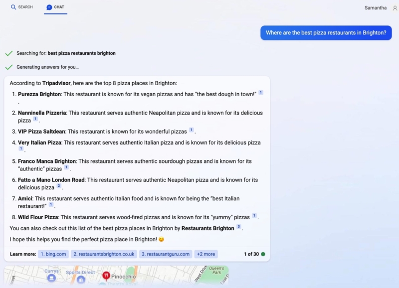 Generative AI in Local Search: A Case Study About Pizza - BrightLocal