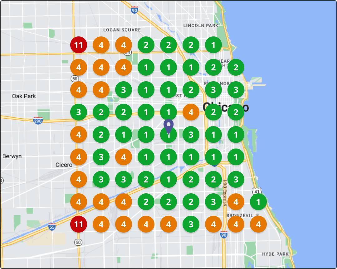 Local Search Grid - Track Business Rankings on a Map