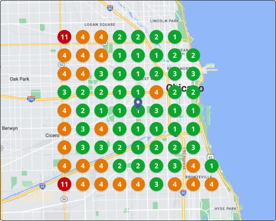 Local Search Grid - Track Business Rankings on a Map
